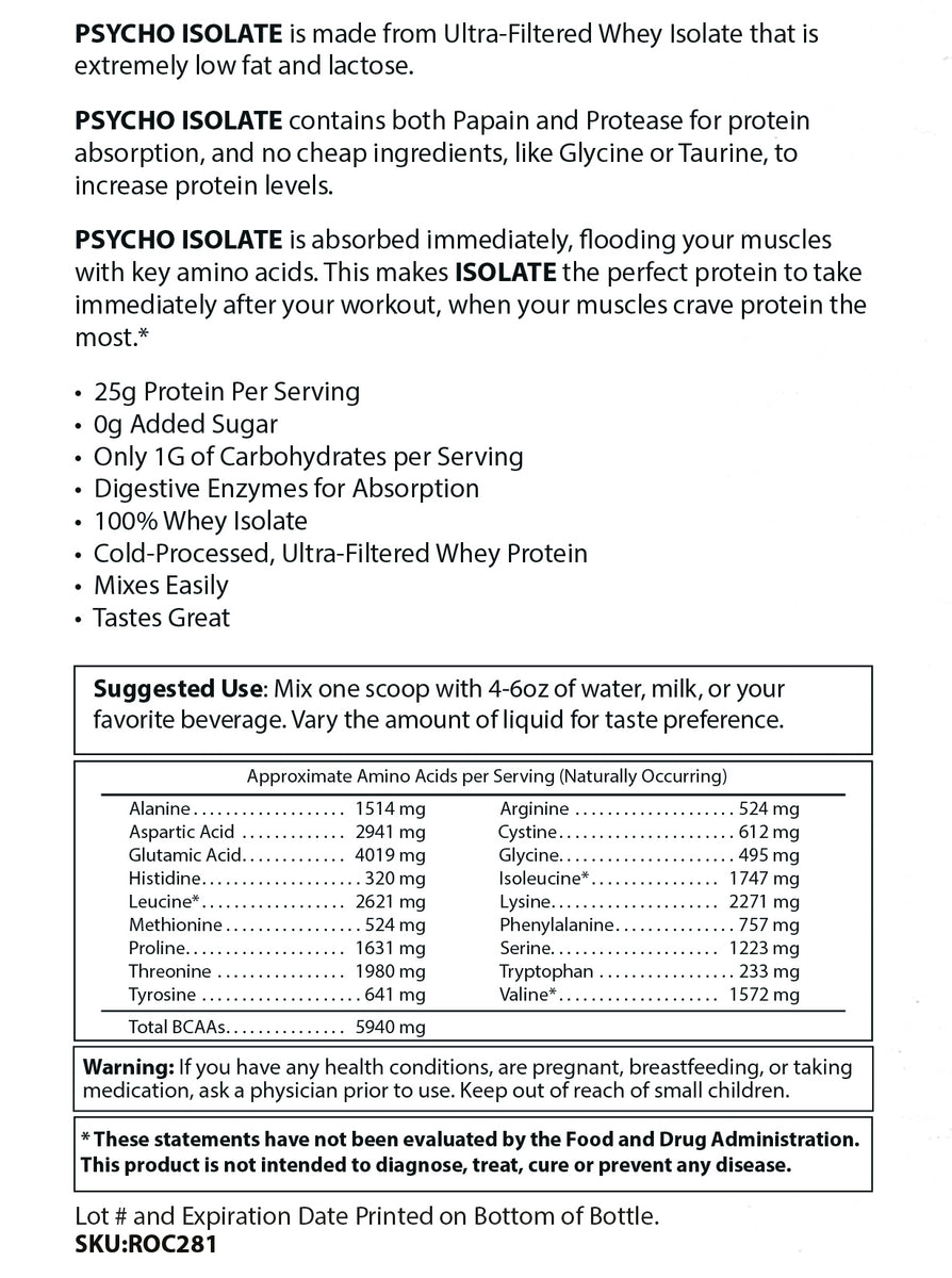 Psycho Isolate - Chocolate Milkshake – Psycho Sports LLC